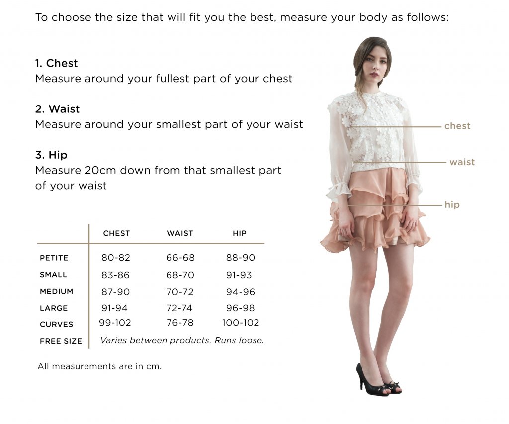 Size Guide – Jolie Clothing