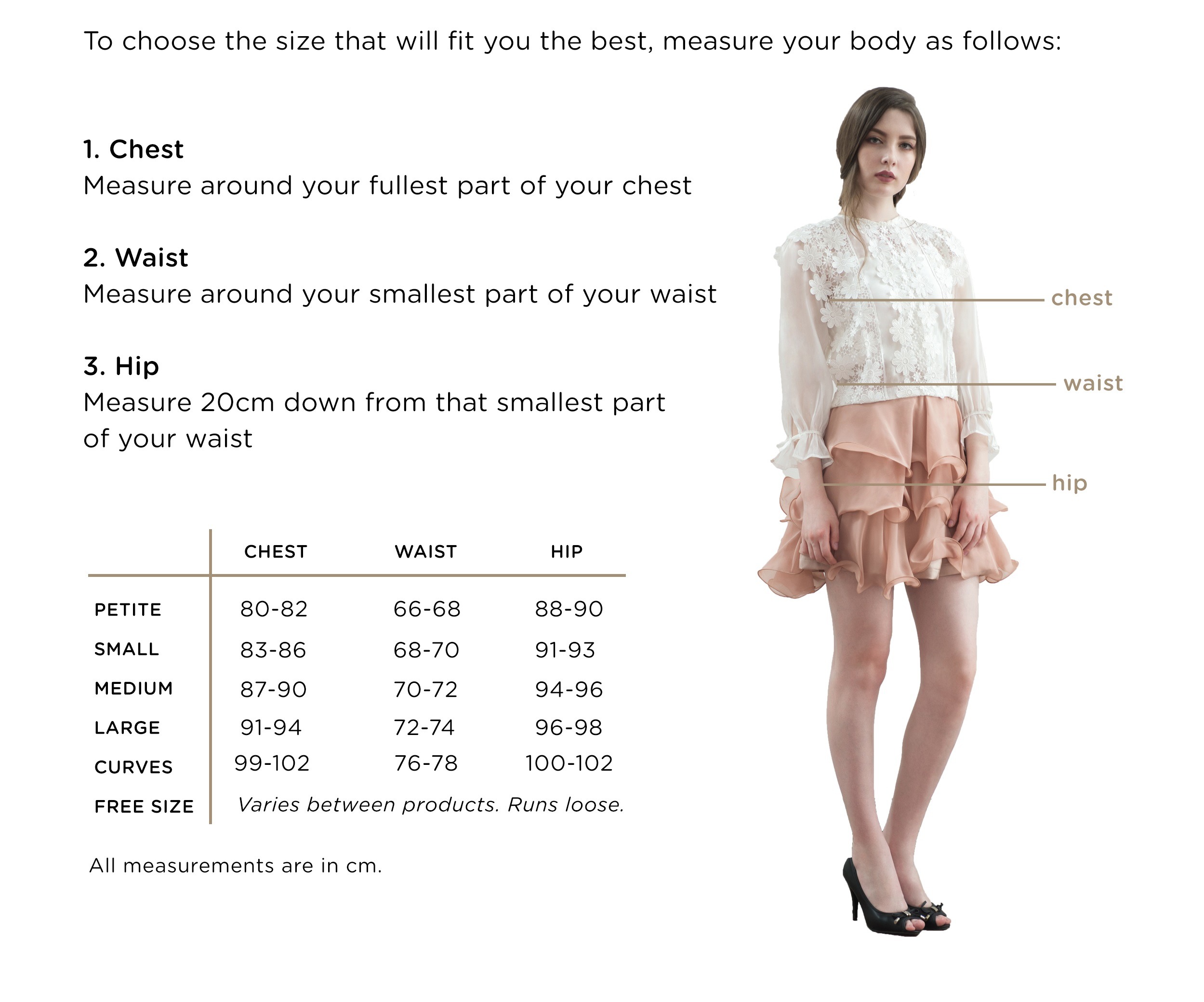 Size Guide – Jolie Clothing